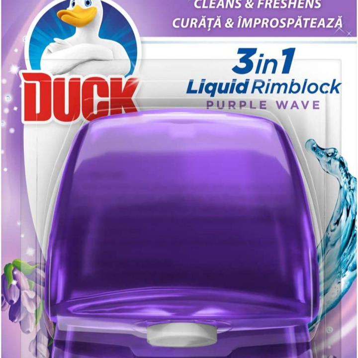 Duck Toilet Cleaner, 3-in-1 Toilet Liquid Rim Block, Purple Wave, 55 ml ...
