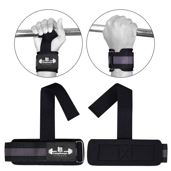 Gym Wrist Straps Weightlifting Hand support cotton Bar lifting strap ...