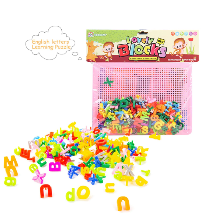 English ABC Board for Kids, | Alphabet ABC Words Pin Puzzle, Montessori ...