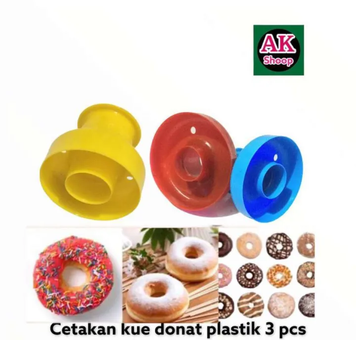 pack of 3 Plastic Doughnut DIY Donut Maker Cutter Mold and 3 Shapes ...