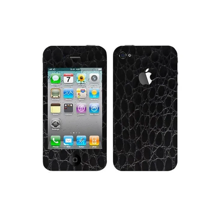 IPHONE 4S Black Crocodile Leather Texture Mobile Skin | Daraz.pk