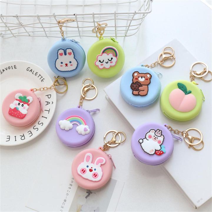 Women Silicone Coin Wallet Cartoon Animal Round Coin Wallet Headset Bag ...