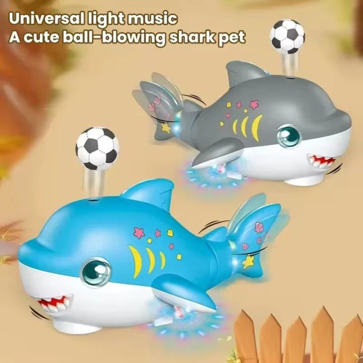 BLOWING BALL DANCING SWING MUSICAL SHARK,Electric Shark Toy Lights ...
