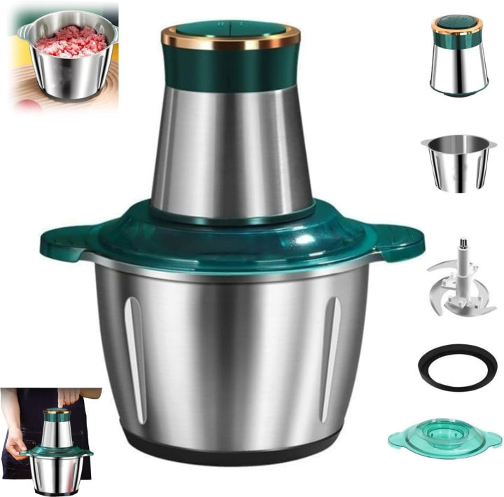 Electric Meat Chopper Grinder - 3L & 2L Meatgrinder Qeema Machine - Stainless Steel Food ...
