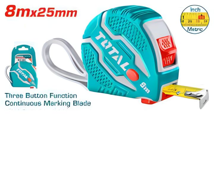 Total Steel measuring tape 8M X 25mm TMT126081 | Daraz.pk