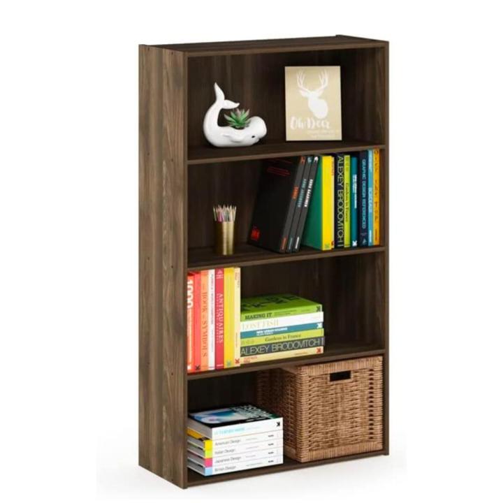 4-Tier Open Shelf Bookcase, Columbia Walnut | Daraz.pk