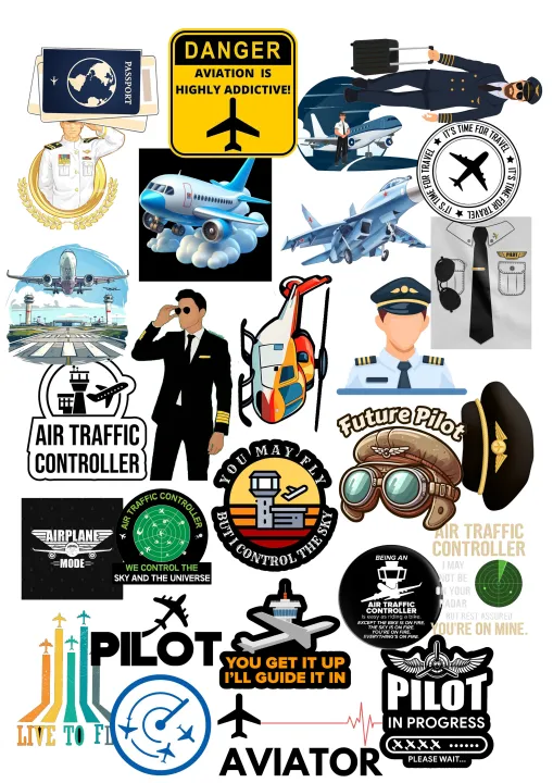 Aviation & Pilot Themed Stickers Aeroplane & Flight Decals Pilot & Air ...
