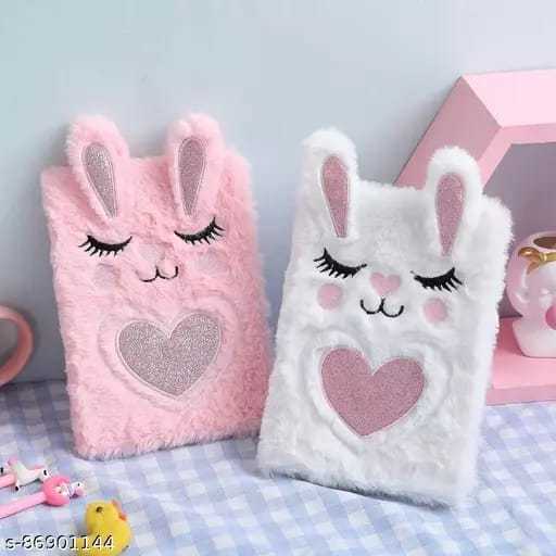 Fur Diary Cute Soft Kitty Fur Notebook for Girls with Cute Ears Smooth ...