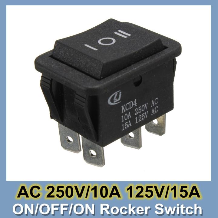 6 Pin DPDTOn-Off-On Momentary Power Window Rocker Switch AC 250V/10A ...