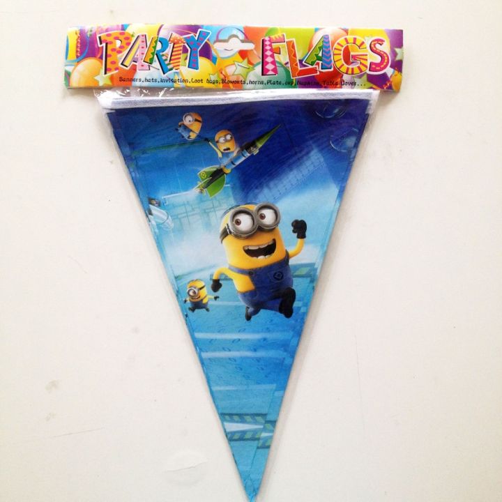 1pack of 10pcs Minions Theme Flag Banner For Birthday Party ...