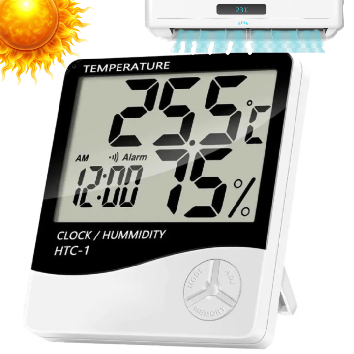 HTC-2 & HTC-1 Digital LCD Temperature & Humidity Meter | Indoor Outdoor ...