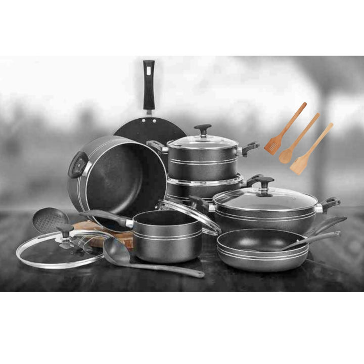 SKY-X Non Stick Cookware Gift Set Random Colors Standard Weight -18Pec ...
