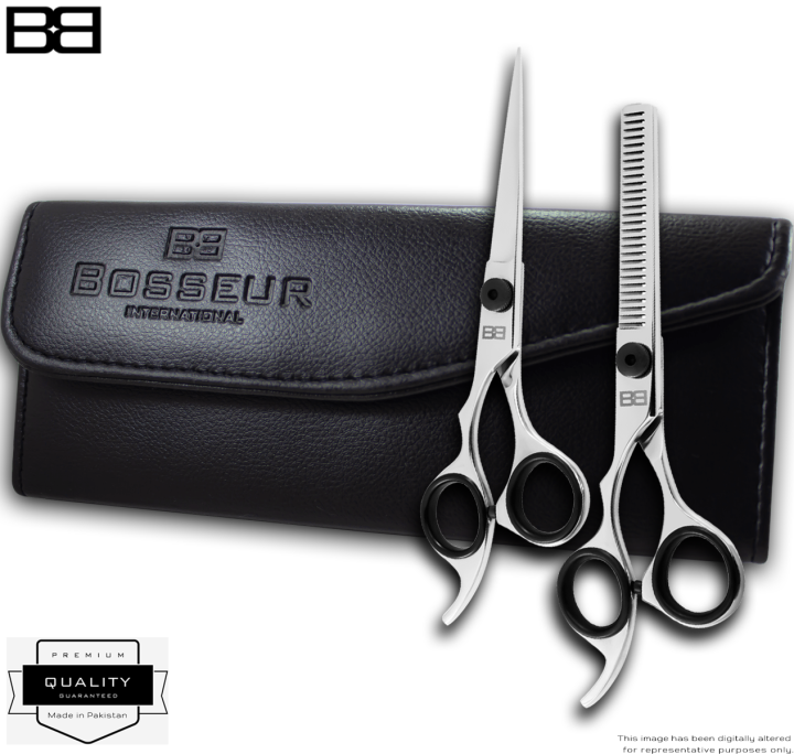 Left Handed Polished High Carbon Steel Cutting and Thinning Scissors 6. ...