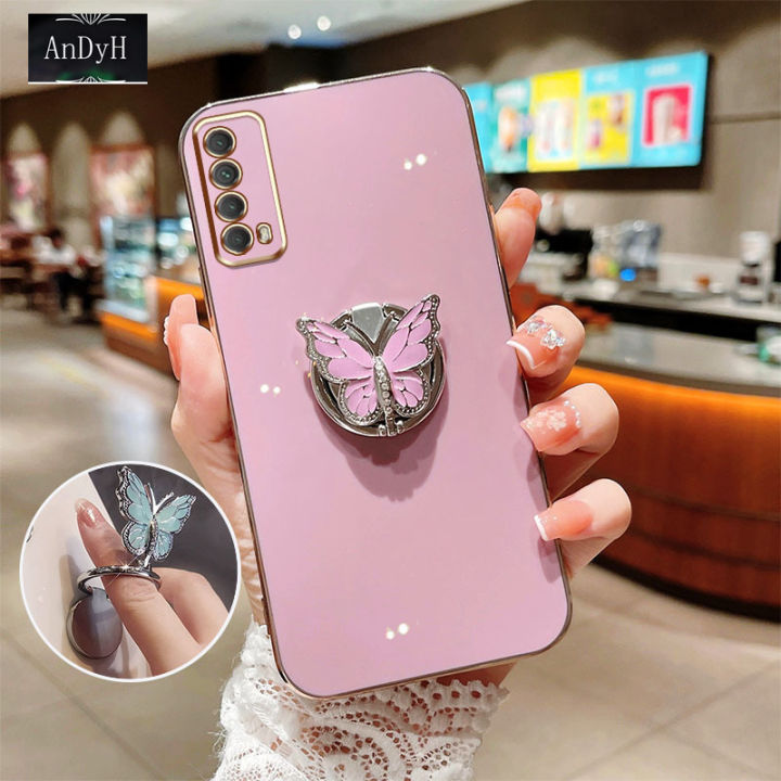 AnDyH Butterfly Ring Holder Phone Case Huawei Y7A Y6P Y8P 2020 Y9S ...