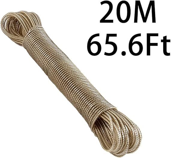 20M Thick Rope Steel Core Washing Line Clothes Line PVC Coated Indoor ...