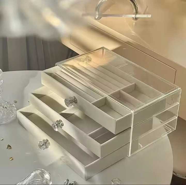Luxury Transparent Jewelry Storage Box Organizer – Multi-Layer Ring ...
