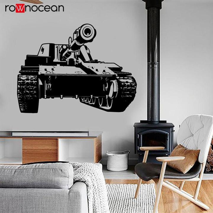 Modern War Theme Tank Military Wall Sticker Vinyl Home Decor Boys Room ...