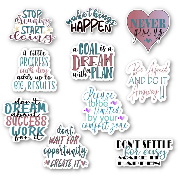 Motivational Quote Stickers Inspirational Decals Positive Affirmation ...