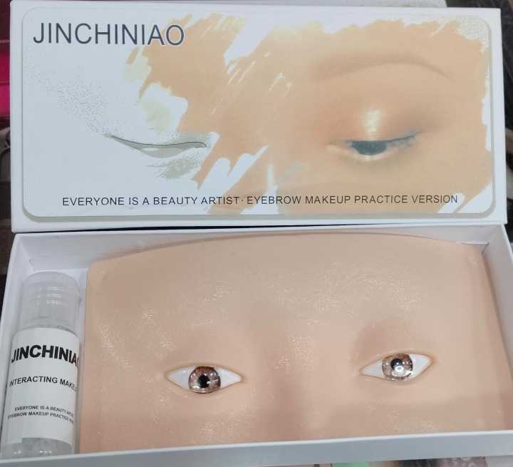 Eye Dummy Makeup Practice Board with Cleaner | Reusable Silicone Eyelid ...