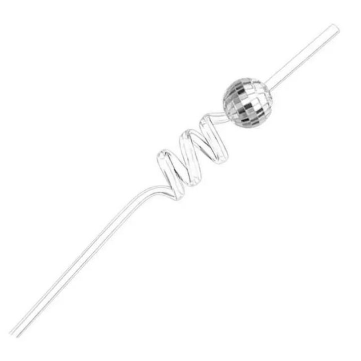 New PVC Disco Mirror Ball Straw Multicolor Party Supplies Party ...