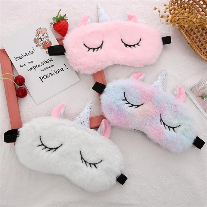 Unicorn Cartoon Blindfold Plush Eye Patch Kids Cute Shading Eye Mask ...