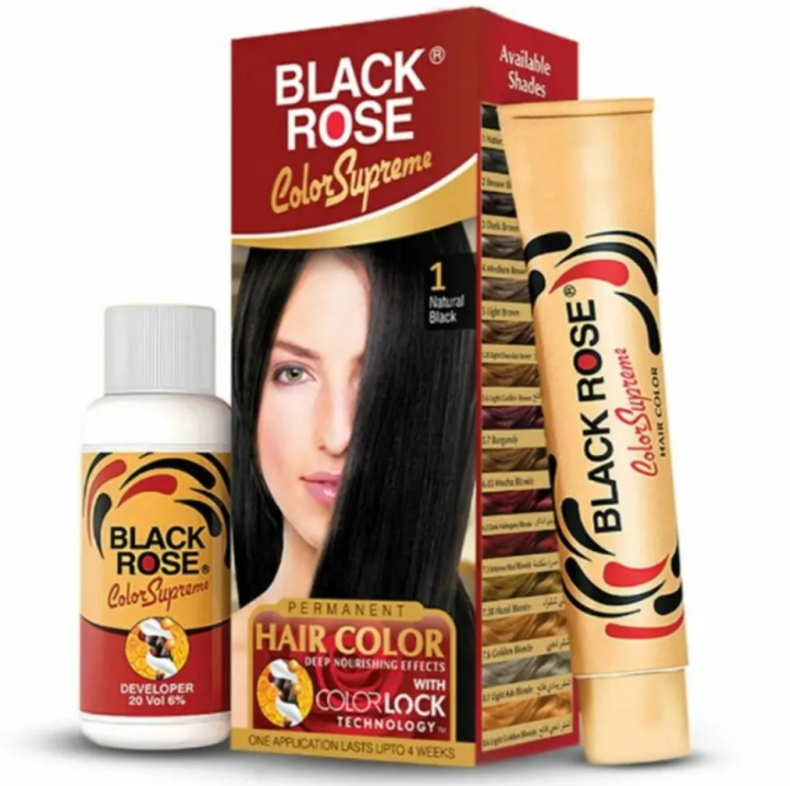 Black Rose Color Supreme Hair Color - Shade No: 1 Natural Black ...