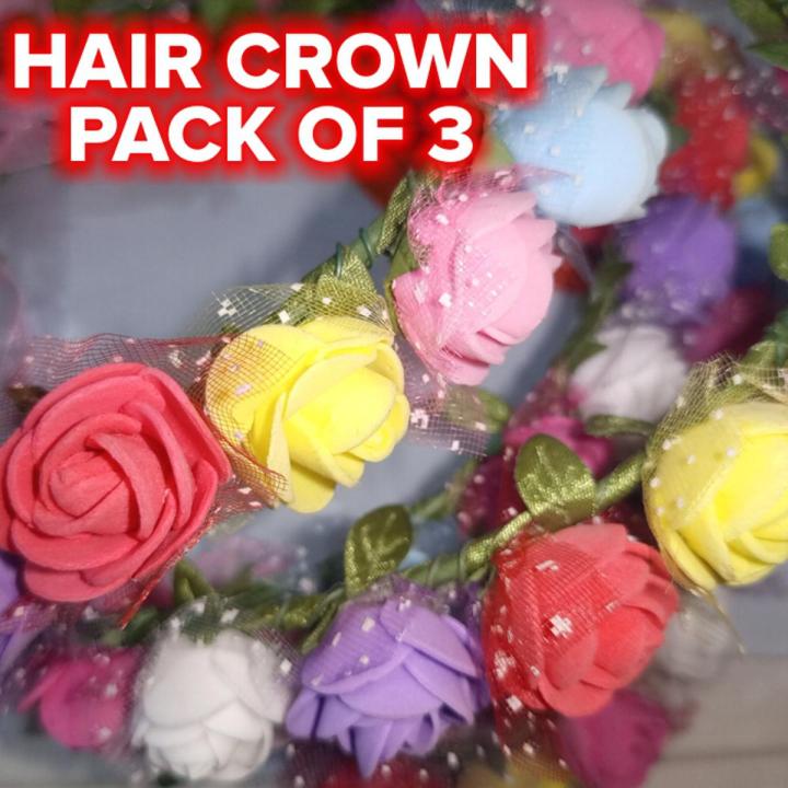 3 PCS BIRTHDAY flower crown for girls PARTY PRINCES WEDDING BIRTHDAY ...