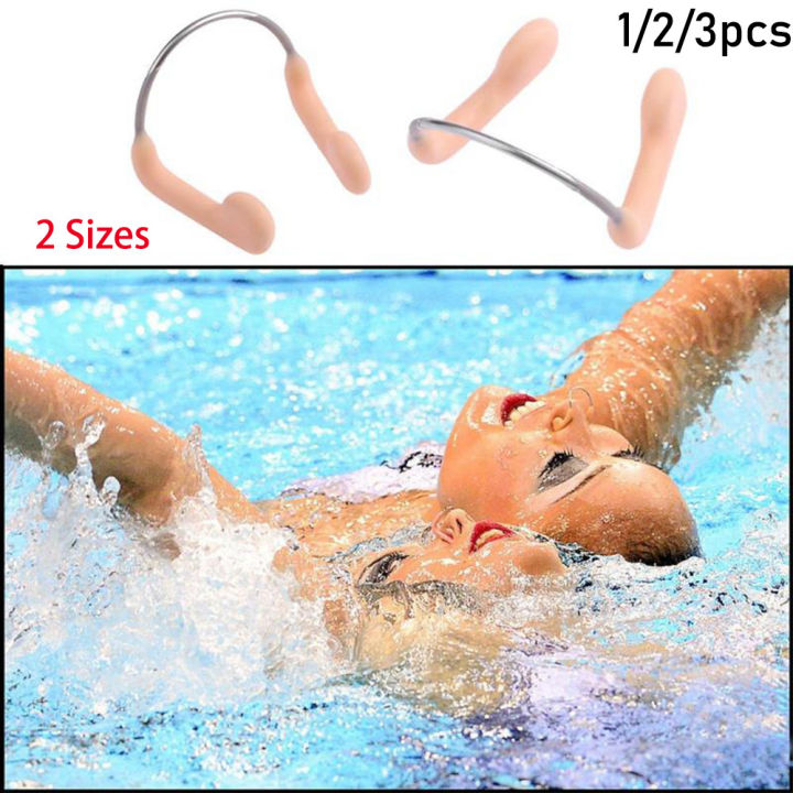 1/2/3pcs Steel Wire Adjustable No-skid Soft Silicone Nose Clip Diving ...