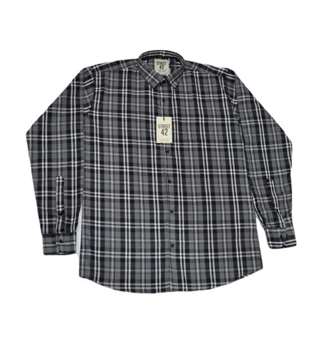 Shirt For Men Gray Simple Check | Daraz.pk