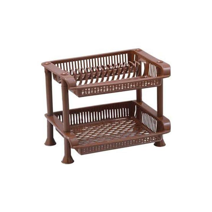 2 two layer double tier plastic plate rack dishwashing stand kitchen ...