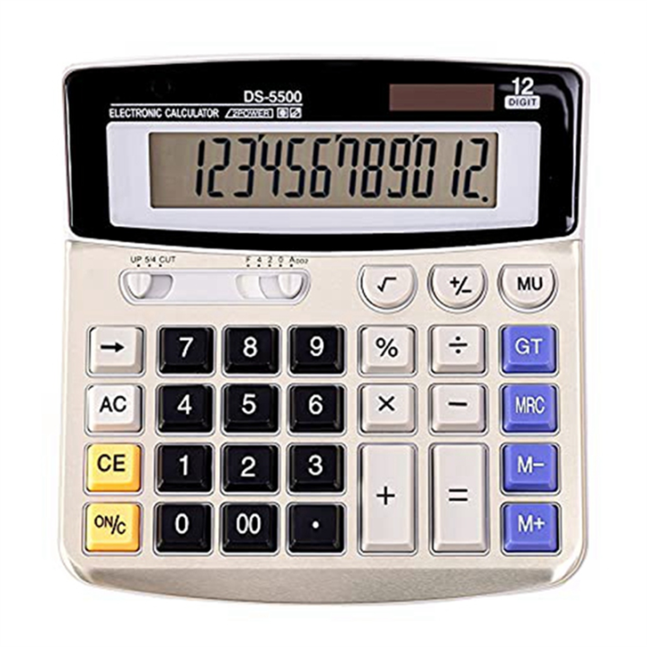 1 PCS -5500 Display Calculator 12 Digit Desk Office Adding Machine ...