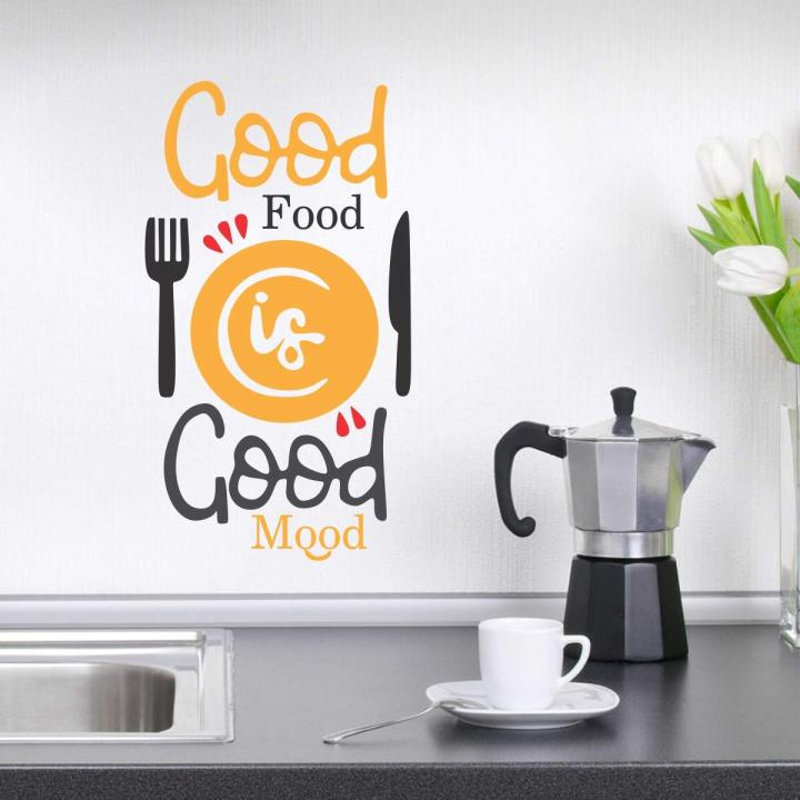 Good Food is Good Mood Kitchen Wall Sticker (32 cm by 58 cm) | Daraz.pk