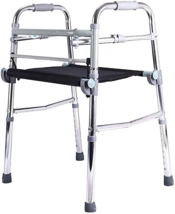Folding Walker with Seat - Lightweight Walking Frame with Grip | Daraz.pk