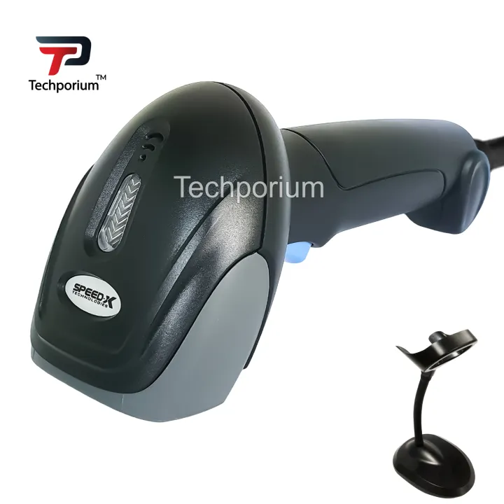 Speed-X 8600 2D Wired CMOS Handheld Barcode Scanner with Stand | Fast ...