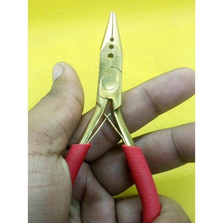 3 holes plier Hair Extensions Plier (GOLD) Red PVC GRIP | Daraz.pk