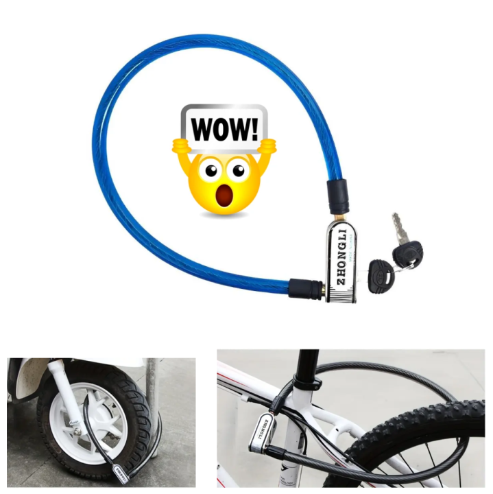 ZHONGLI Heavy Duty Wire Lock for Bikes Lock for Bicycles Wire Lock Ring ...