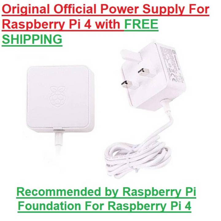 Raspberry Pi 4 15.3W USB-C Power Supply Official And Recommended Type-C ...