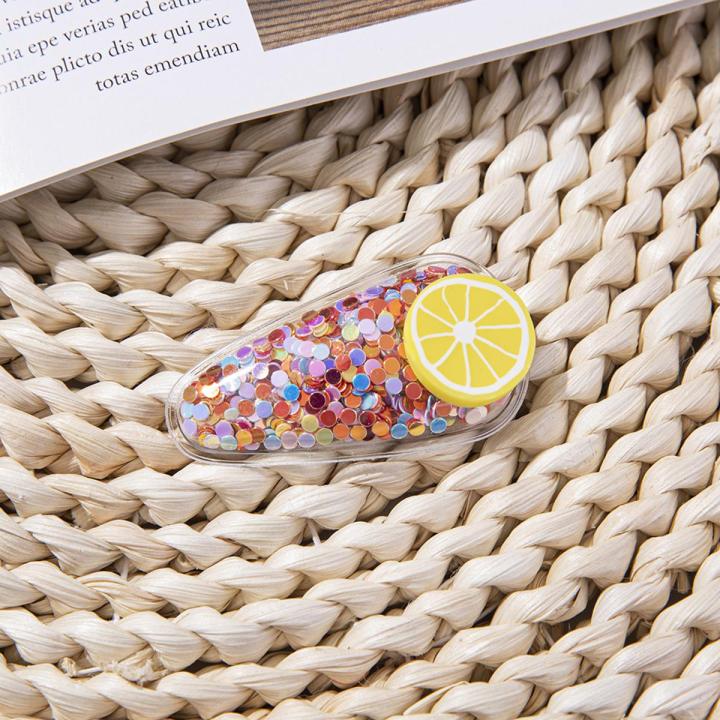 South Korea's new color quicksand transparent children's fruit hairpin ...