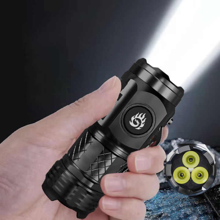 Three-Eyed Monster Mini Flash Super Power Flashlight Flashlight Strong ...