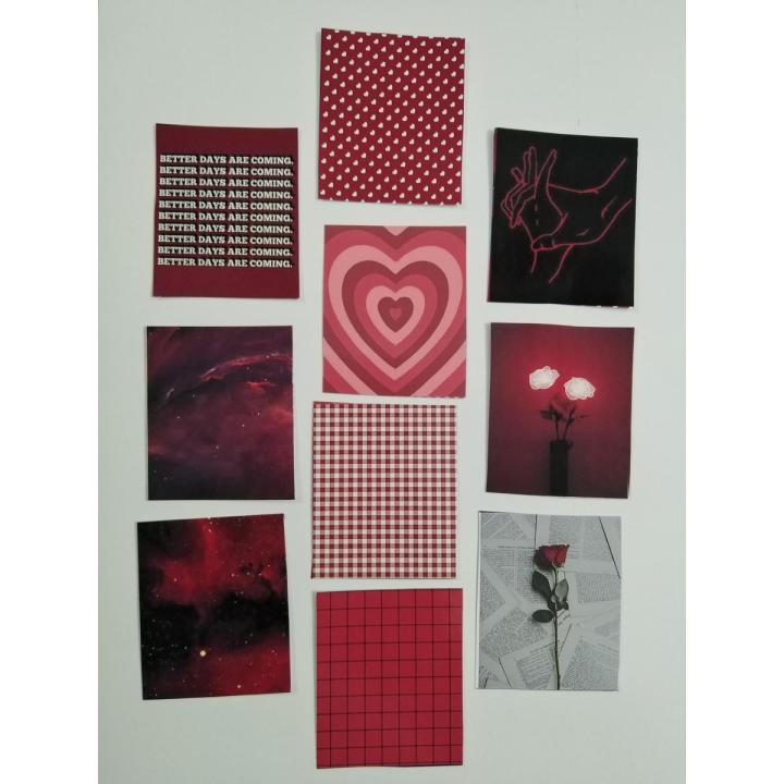 Red (b) Journaling sticker sheets - Pack of 10 - Size: 5 x 5 cm | Daraz.pk