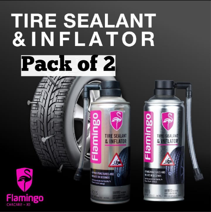 Flamingo TIRE SEALANT & INFLATOR (450ml) - Pack of 2 | Flamingo Tire ...