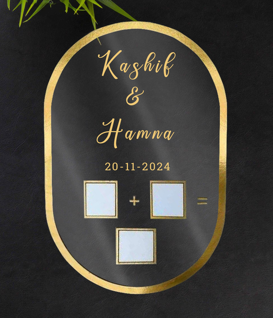 Acrylic Nikah Mubarak Thumb Board | Wedding Signature Frame | Custom ...