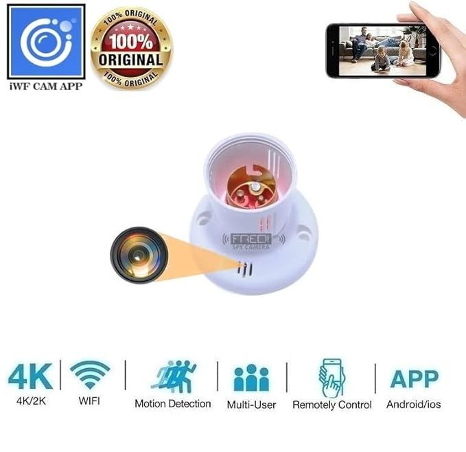 Full HD Wifi 1080P Bulb Holder Camera Mini Security Camera with Video ...