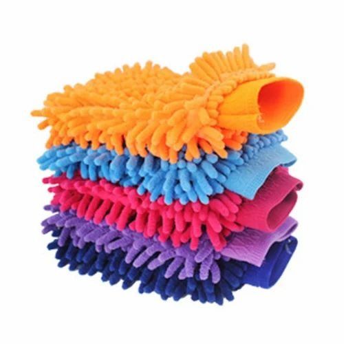 Microfiber Cleaning Glove, Double-Sided 2-in-1 Home Furniture Car Wash ...