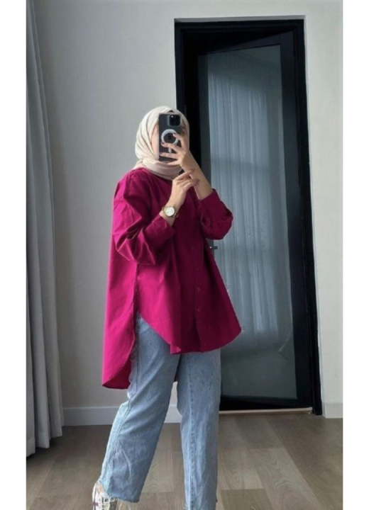 Solid Stylish Button Stitched Cotton Top Shirts. | Daraz.pk