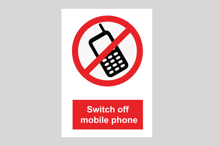 SMRT Sign Switch Off Mobile Phone 7" x 10" inch Wall Sticker Good ...