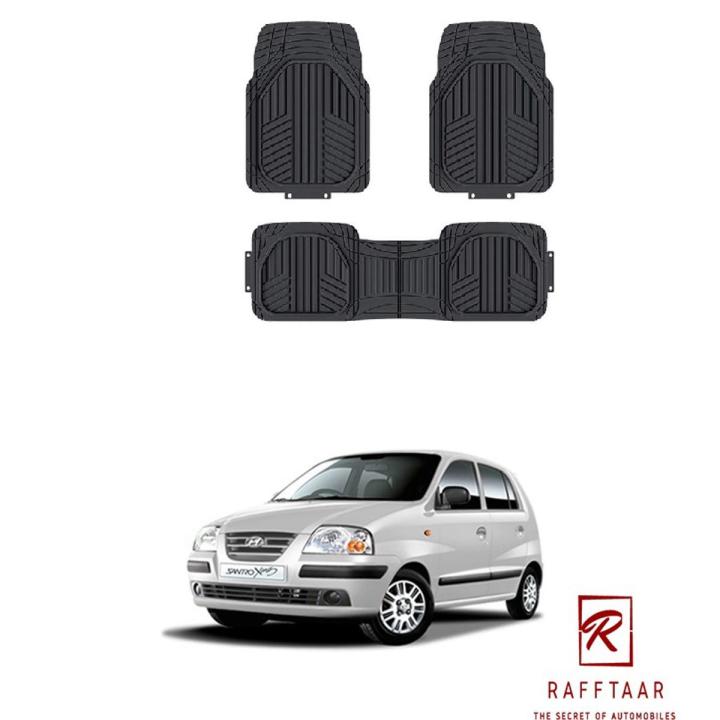 High quality 3 piece PVC Rubber Car floor mat - black Hyundai Santro ...
