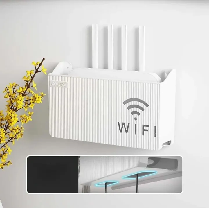 Wireless Wifi Router Shelf Storage Box Wall Hanging ABS Plastic ...