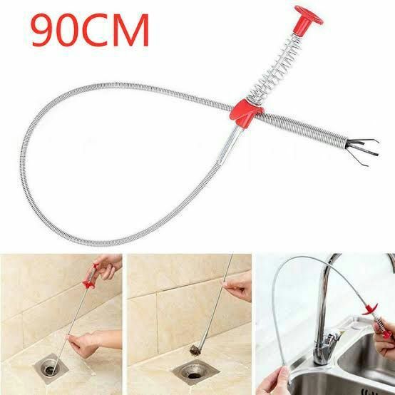 Metal Flexible 90 cm Wire Brush Hand Sink Cleaning Hook Sewer Dredging ...