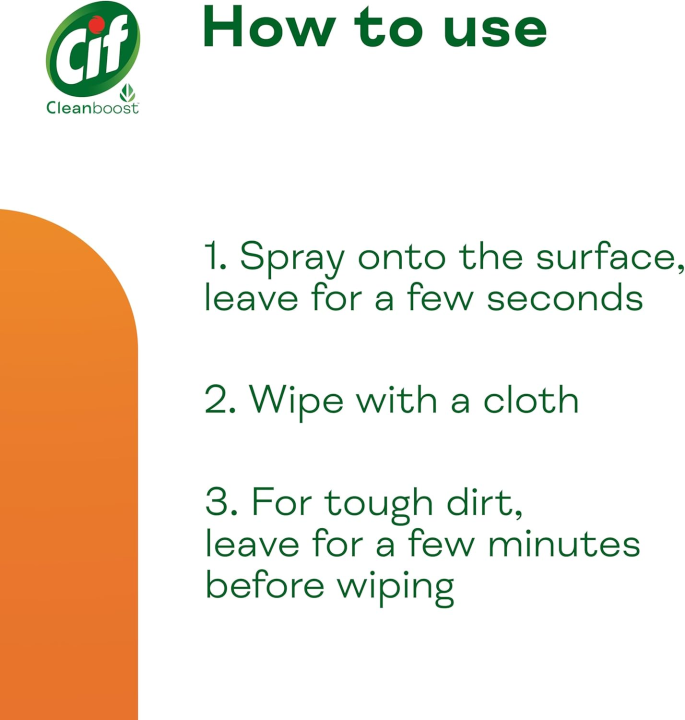 Cif Cleanboost Kitchen Spray | 100% Tough Grease Removal for Ceramic ...